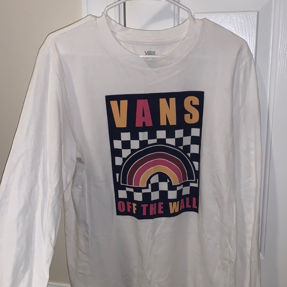Vans | Tops | Vans New Age Rainbow Checkered Graphic Long Sleeve Shirt ...